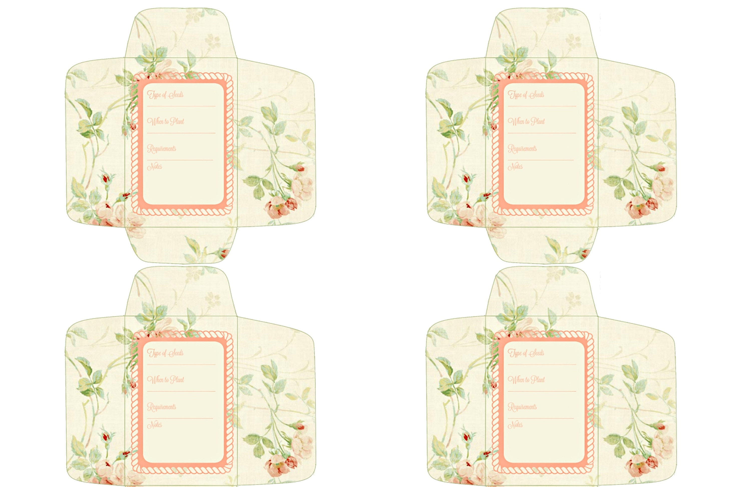 Seed Packet Envelope Template Make Yourself Gardening DIY - Etsy