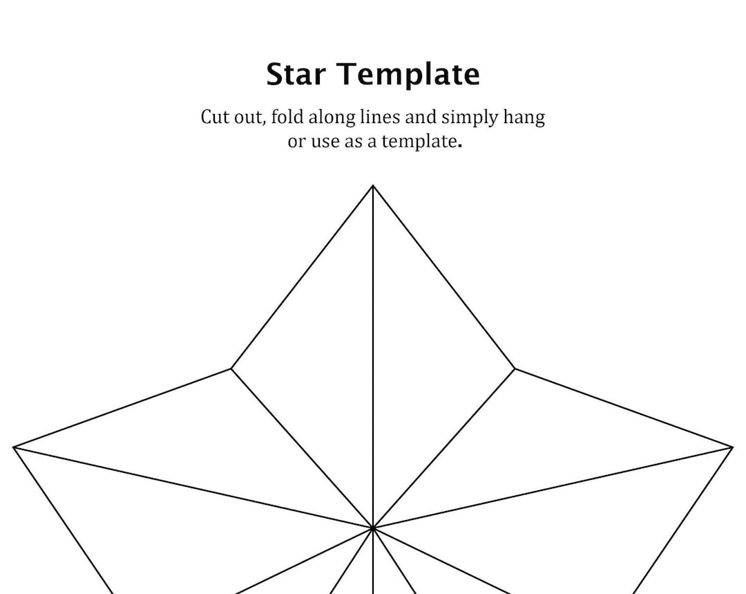Star Template 2D / 3D A4 Design Paper / Card Print Cut Out Template ...