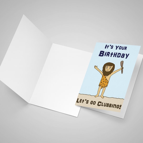 Caveman Birthday Card - Etsy
