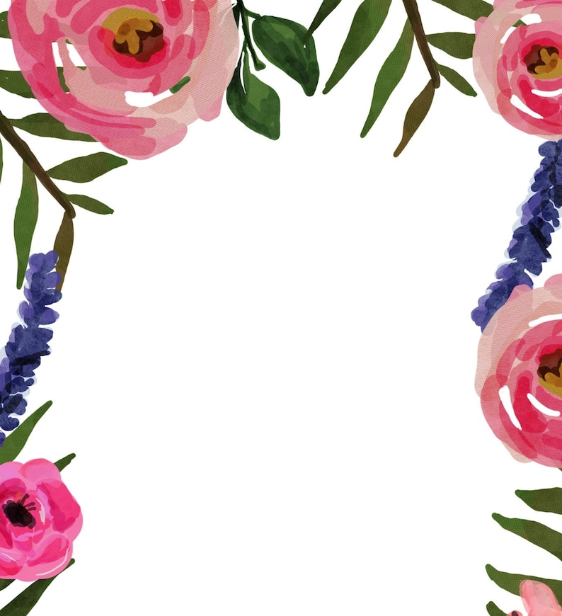 Flower Border Menu Background Design Water Colour Flower Border A4 Page ...