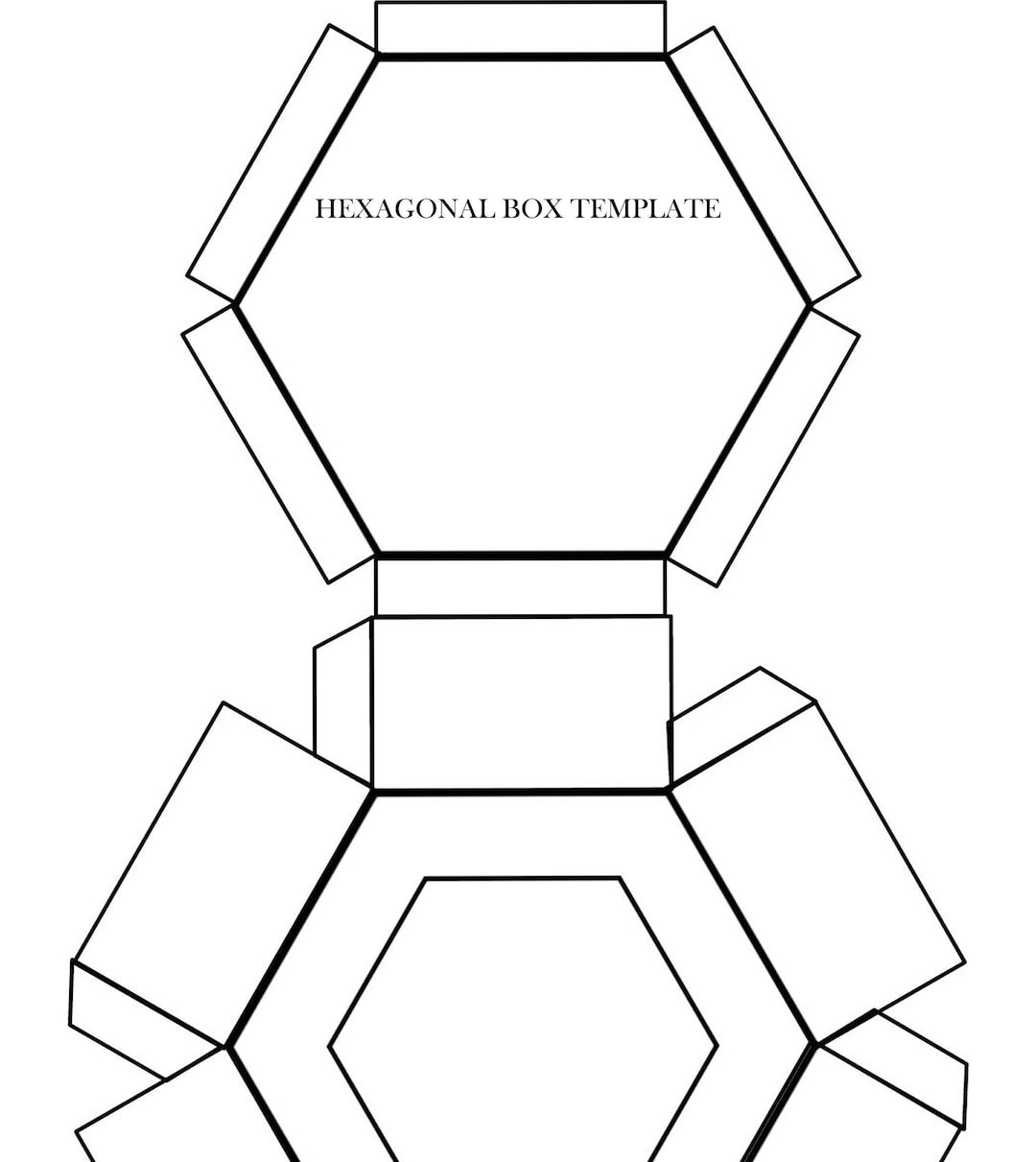 Hexagonal Box A4 Template Hexagon Card Print Colouring 3D Shapes Kids ...