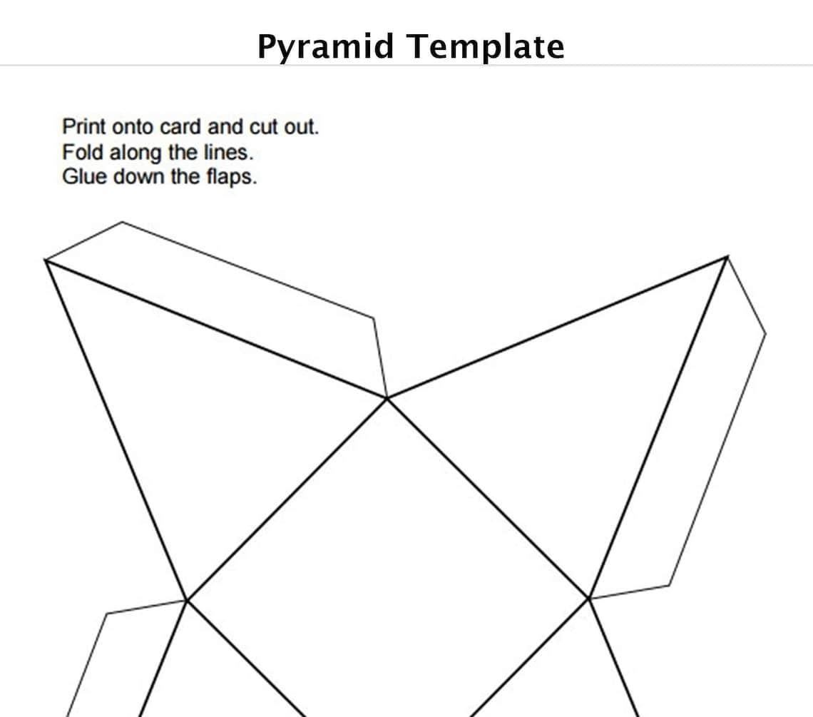 3D Pyramid Template to Print Card Cut Out Design Yourself Shape Card ...