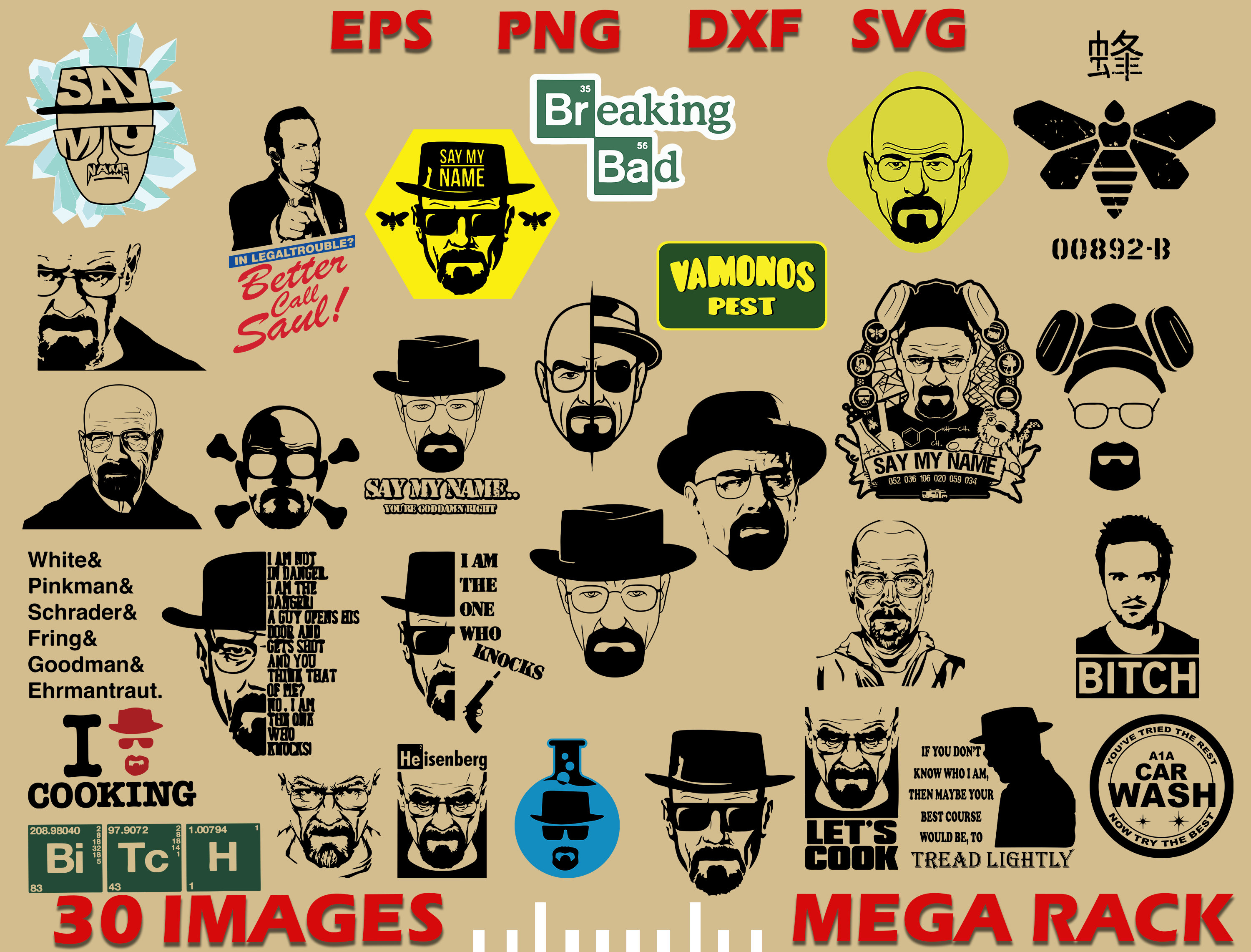 Bundle 30 Breaking Bad TV Series SVG Bundle Silhouette Cut | Etsy