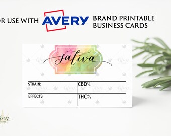 Indica Cannabis Strain Product Information Card Editable Template DIY ...