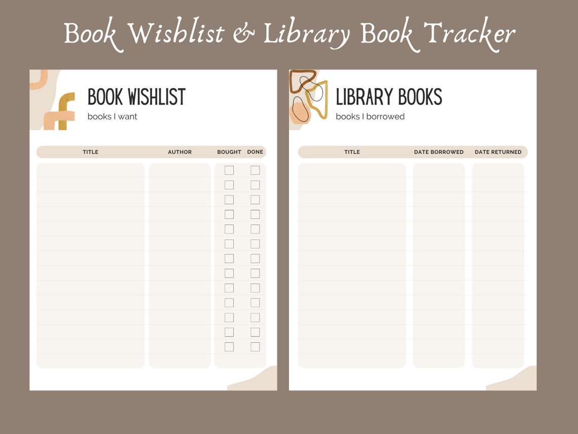 Printable Book Tracker Book Tracker Printable PDF Digital Book Tracker ...