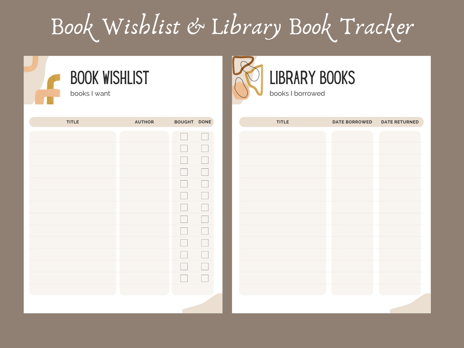 Printable Book Tracker Book Tracker Printable PDF Digital Book Tracker ...