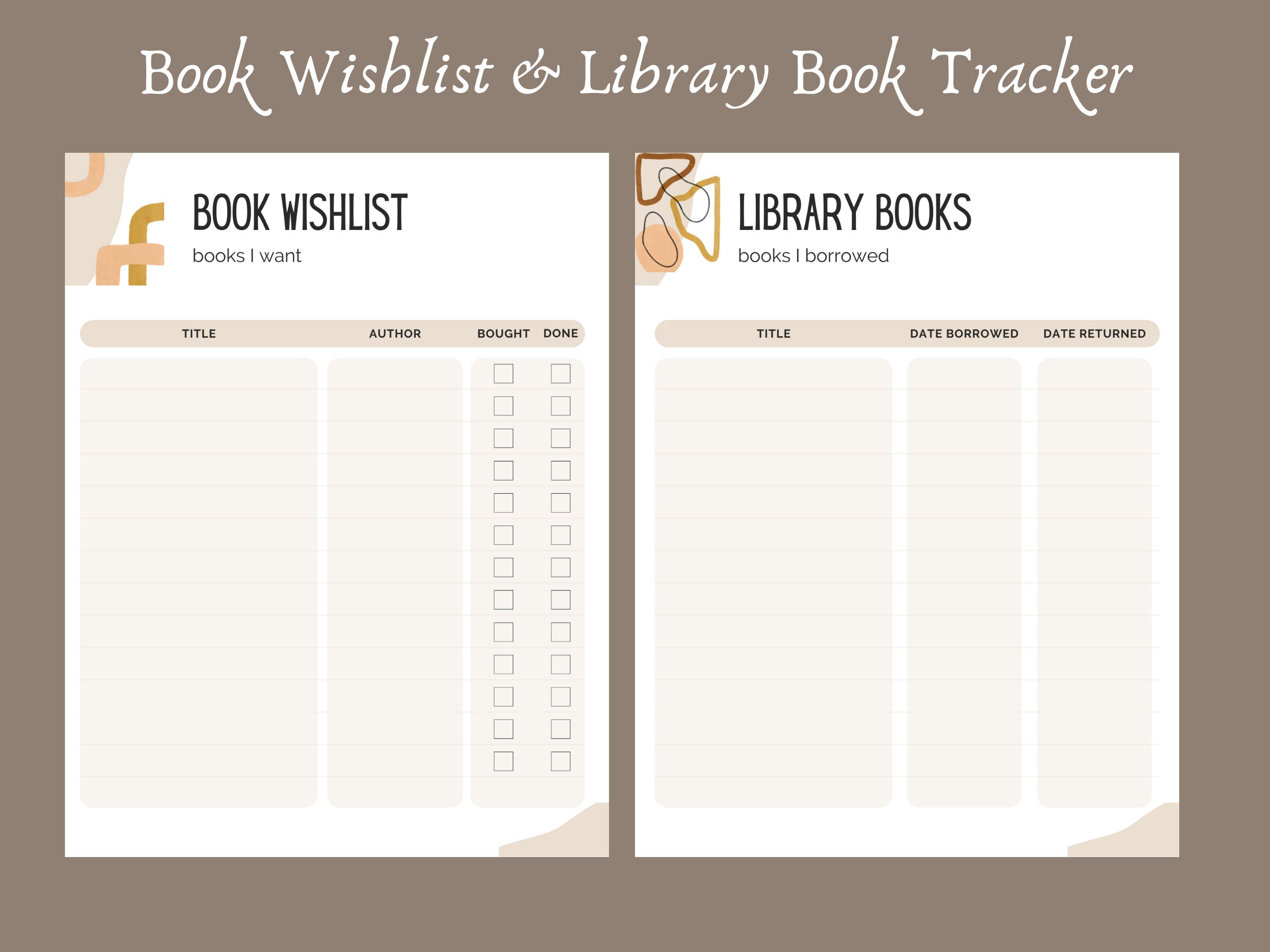 Printable Book Tracker Book Tracker Printable PDF Digital Book Tracker ...