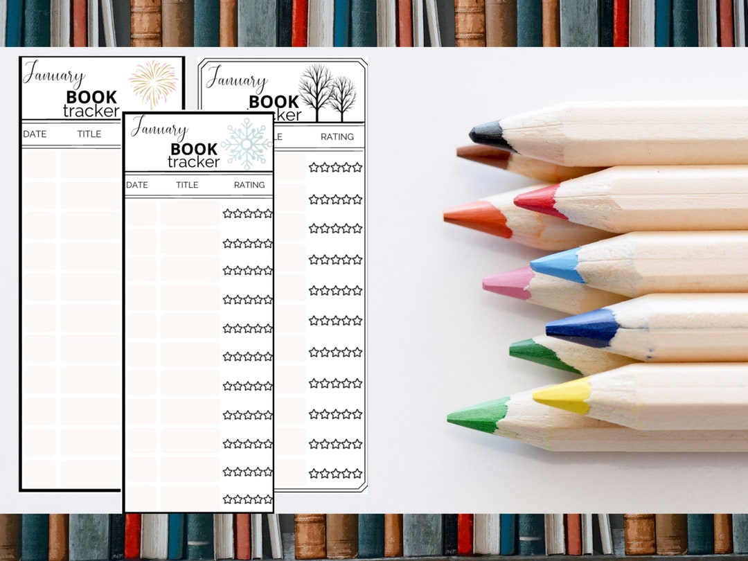 January Printable Book Tracker Bookmark | Digital Bookmarks | Bookmarks ...