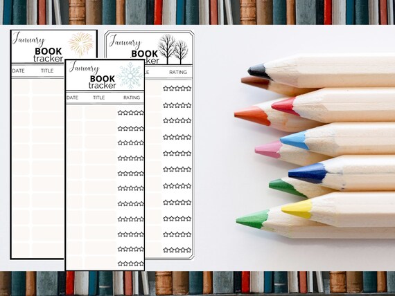 January Printable Book Tracker Bookmark Digital Bookmarks | Etsy