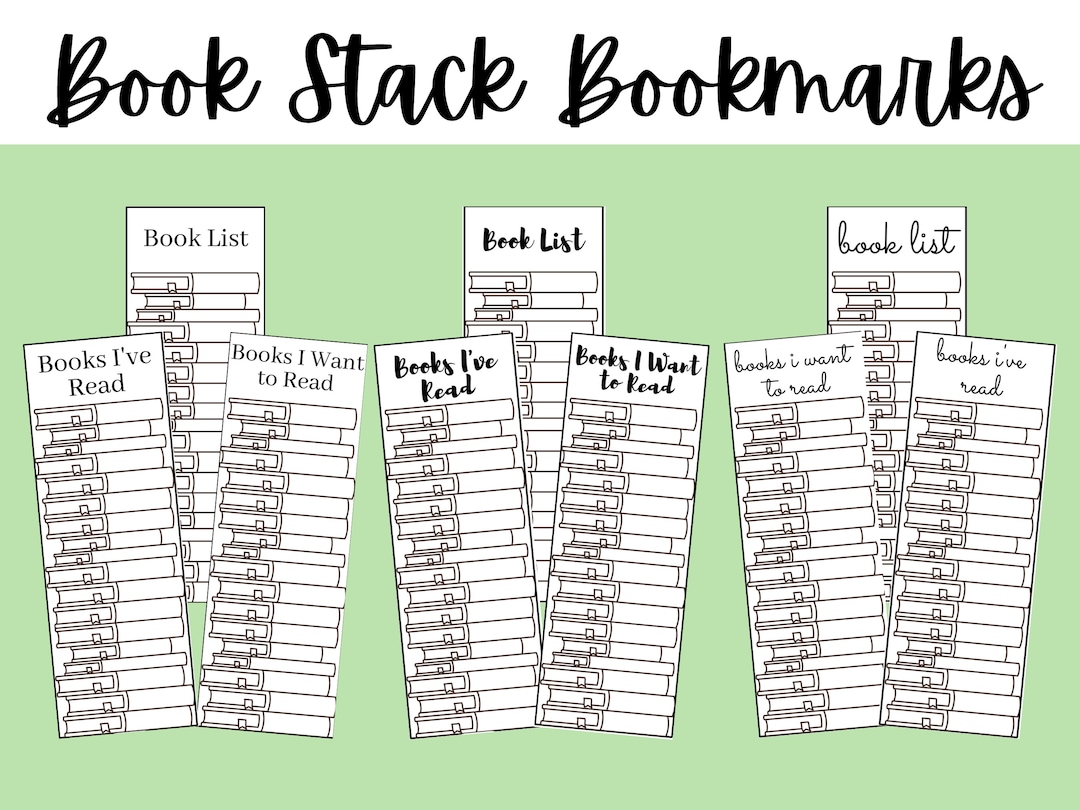 2025 Printable Book Stack Tracker Bookmark | Digital Bookmarks ...