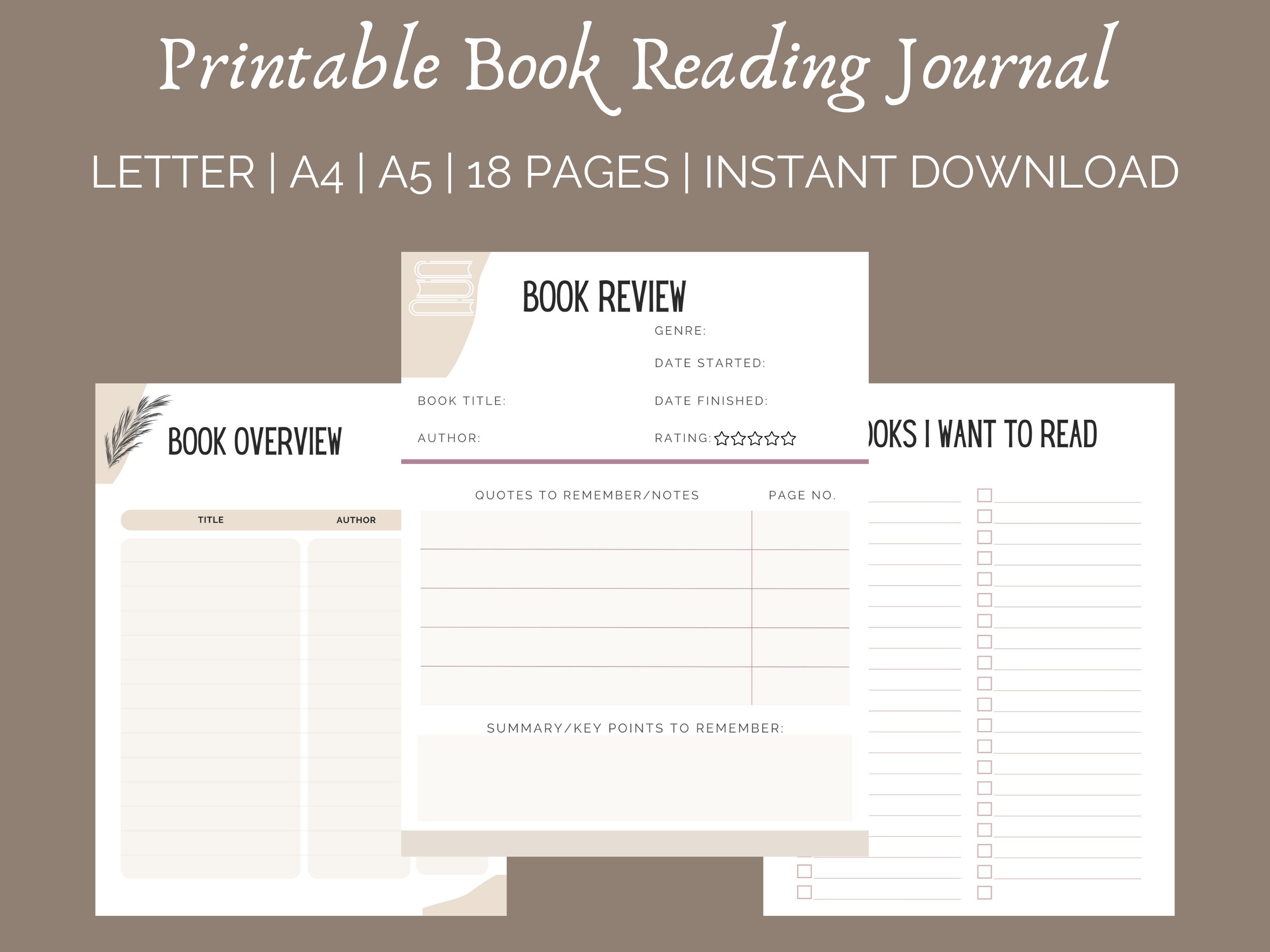 Printable Book Tracker Book Tracker Printable PDF Digital Book Tracker ...