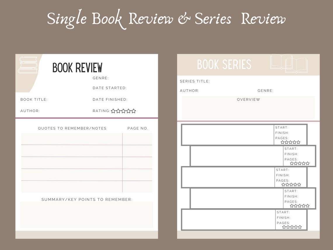 Printable Book Tracker Book Tracker Printable PDF Digital Book Tracker ...