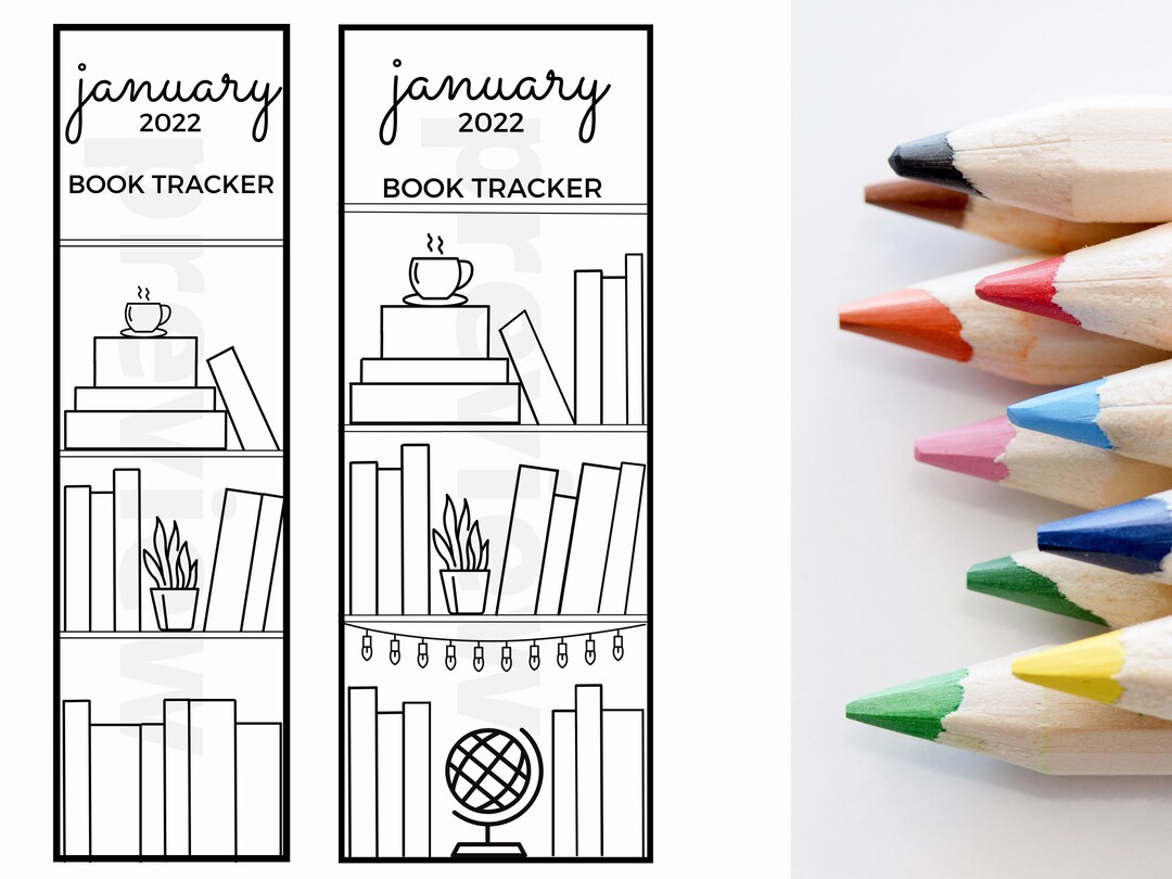 January Printable Book Tracker Bookmark | Digital Bookmarks | Bookmarks ...