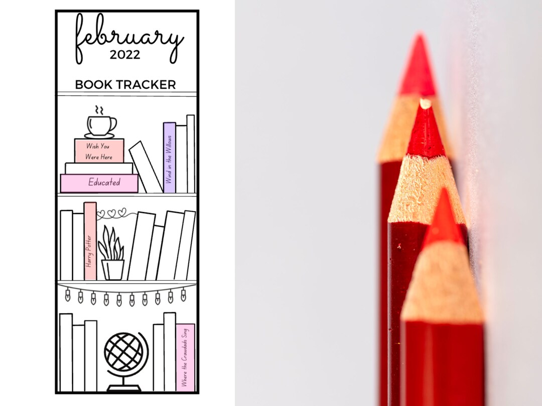 February Printable Book Tracker Bookmark | Digital Bookmarks ...