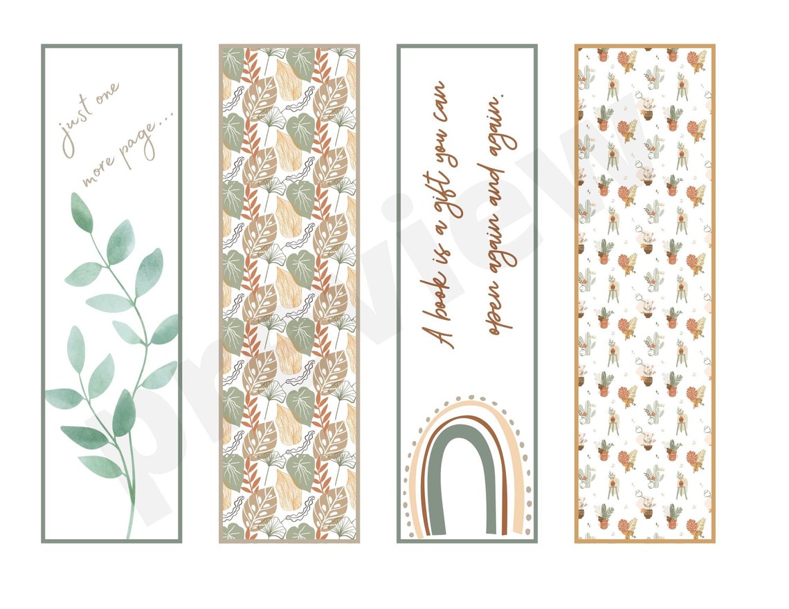 Printable Bookmarks | Digital Bookmarks | Bookmarks for Adults | Book ...