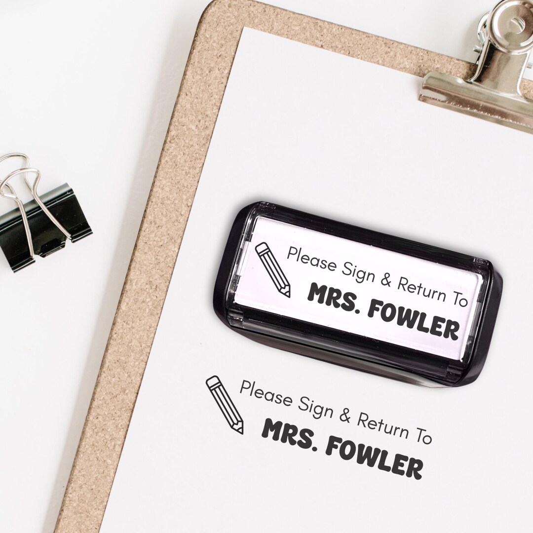 Personalized Teacher Stamp: Sign & Return Classroom Tool - Etsy
