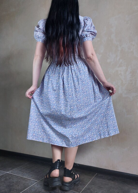 LAURA ASHLEY Vintage 80s pink + purple light cotton f… - Gem