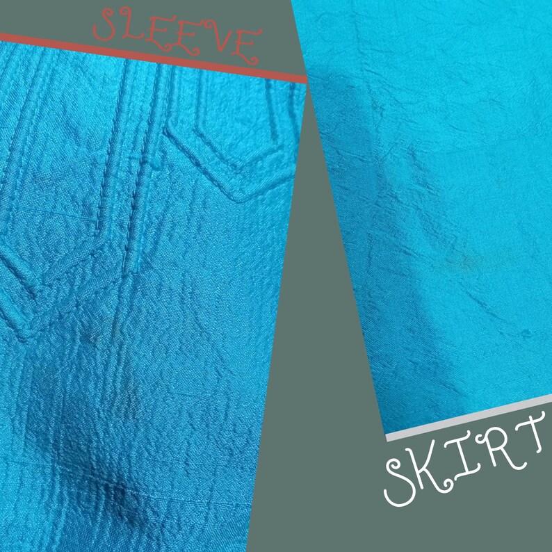 Vintage Silk Austrian Turquoise Formal Floor Length Dress With Puffed ...