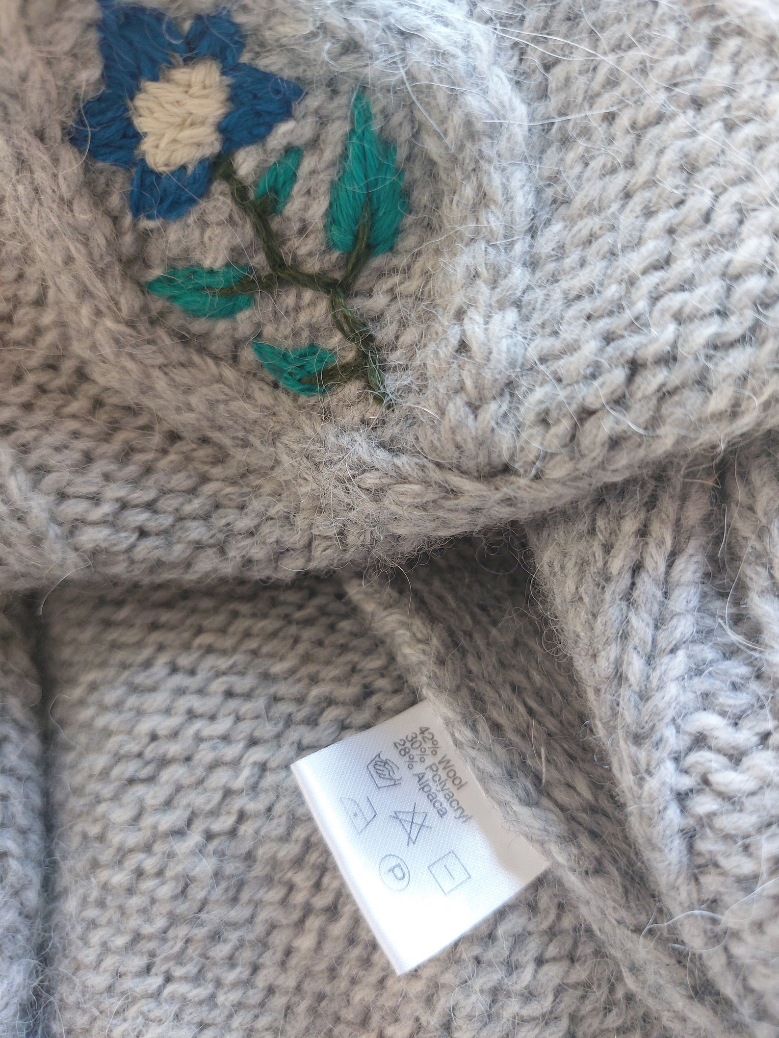 Vintage Cute Gray Knitted Soft Sheep Wool Alpaca Long - Etsy