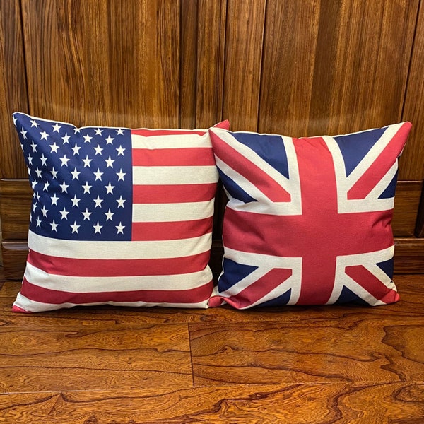 Linen British Flag Pillow Covers - Etsy UK
