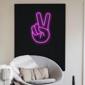 Peace Neon Sign Hand Sign Fingers Neon Peace Neon Sign - Etsy