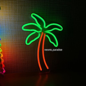 Palm Neon Sign, Palm Tree Home Sign, Tropical Neon Sign, Beach Neon ...