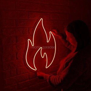 Flame Fire Neon Sign, Led Flame Wall Decor, Neon Sign for Bedroom ...