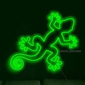 Gecko Neon Sign, Lizard Neon Sign, Chameleon Wall Sign, Zoo Petshop ...