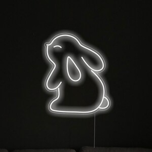 Bunny Neon Sign, Rabbit Neon Sign, Custom Neon Signage, Neon Interior ...