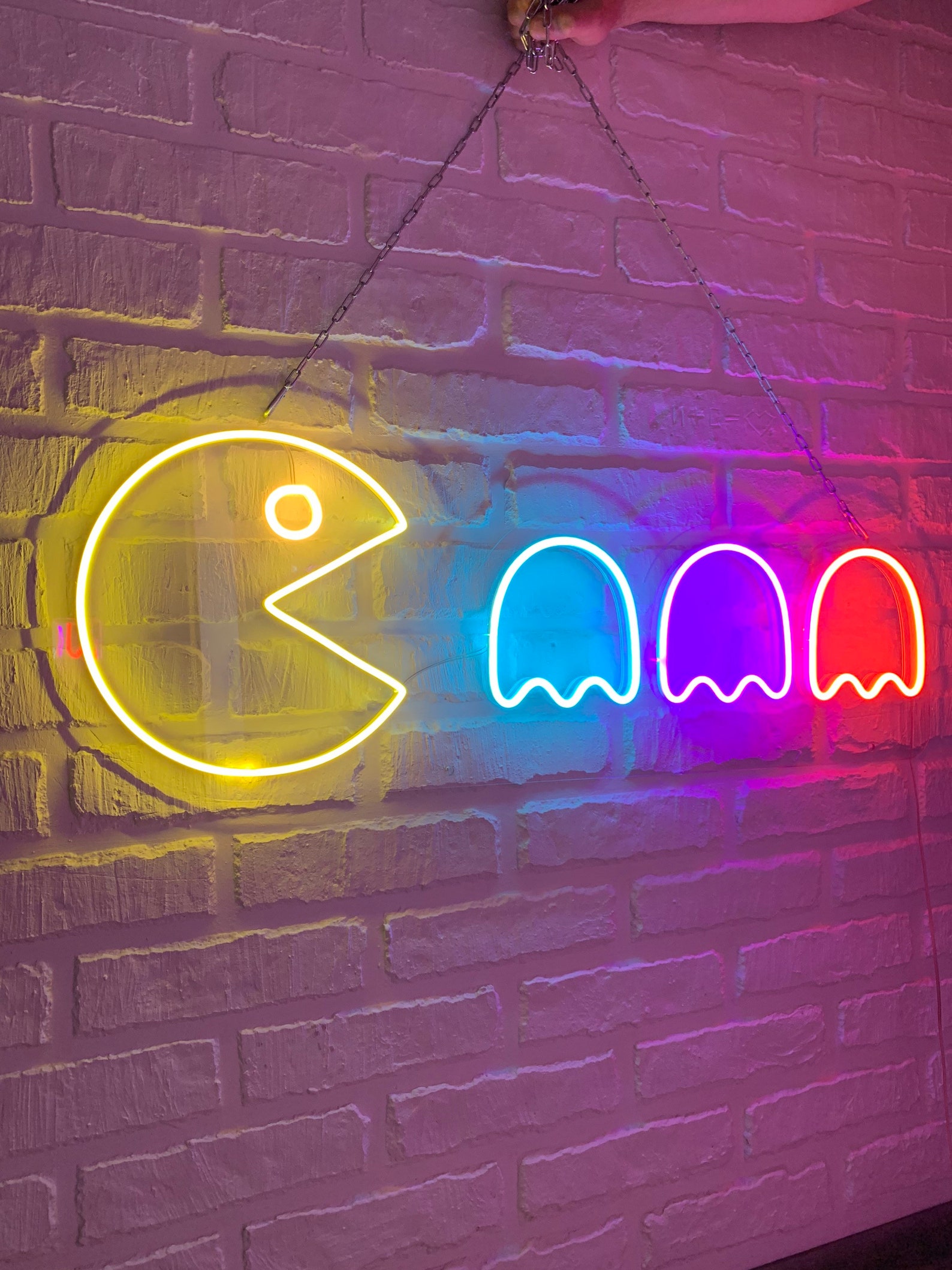 Pac man led-neon wall neon decor Custom bedroom led neon sign | Etsy
