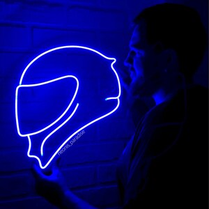 Helmet Neon Sign, Motorcycle Neon Sign, Bike Helmet Sign, Motocross ...