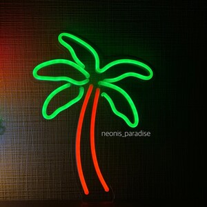 Palm Neon Sign, Palm Tree Home Sign, Tropical Neon Sign, Beach Neon ...