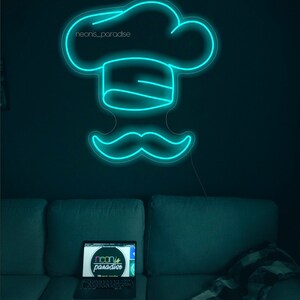 Chef's Hat Neon Sign Chef Sign Neon Sign for Cafe - Etsy