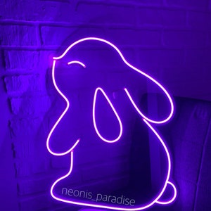 Bunny Neon Sign, Rabbit Neon Sign, Custom Neon Signage, Neon Interior ...