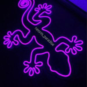 Gecko Neon Sign, Lizard Neon Sign, Chameleon Wall Sign, Zoo Petshop ...