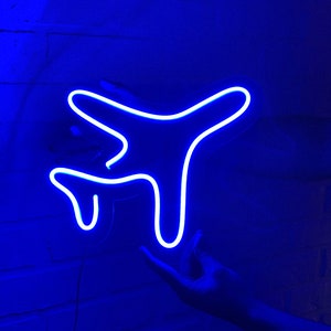 Plane Neon Sign, Airplane Led Neon, Neon Wall Decor, Neon Light Sign ...