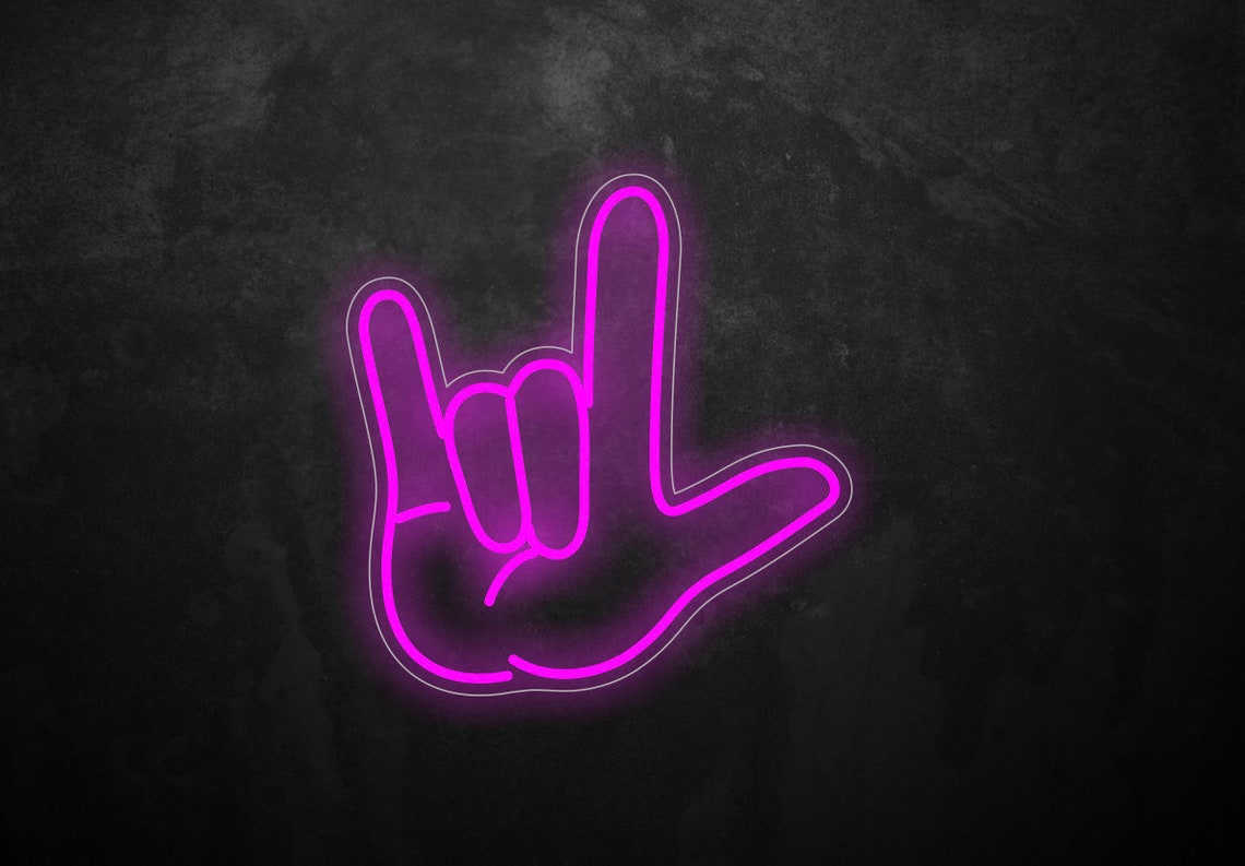 I Love You Hand Neon Sign Hand Neon Sign Shaka Neon Sign - Etsy
