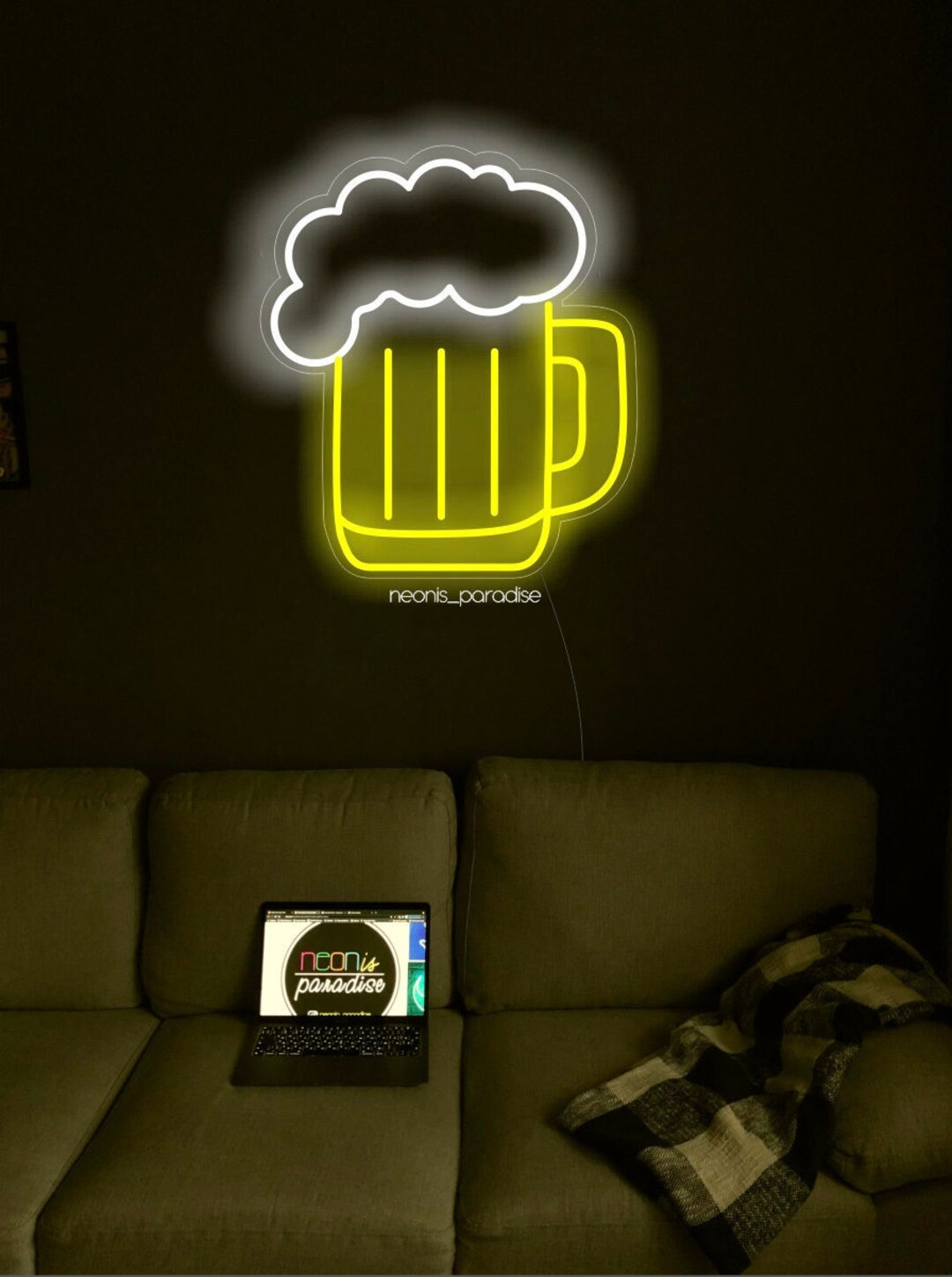 Beer Neon Sign, Beer Mug Neon Wall Sign, Home Bar Sign, Bar Signs, Beer ...