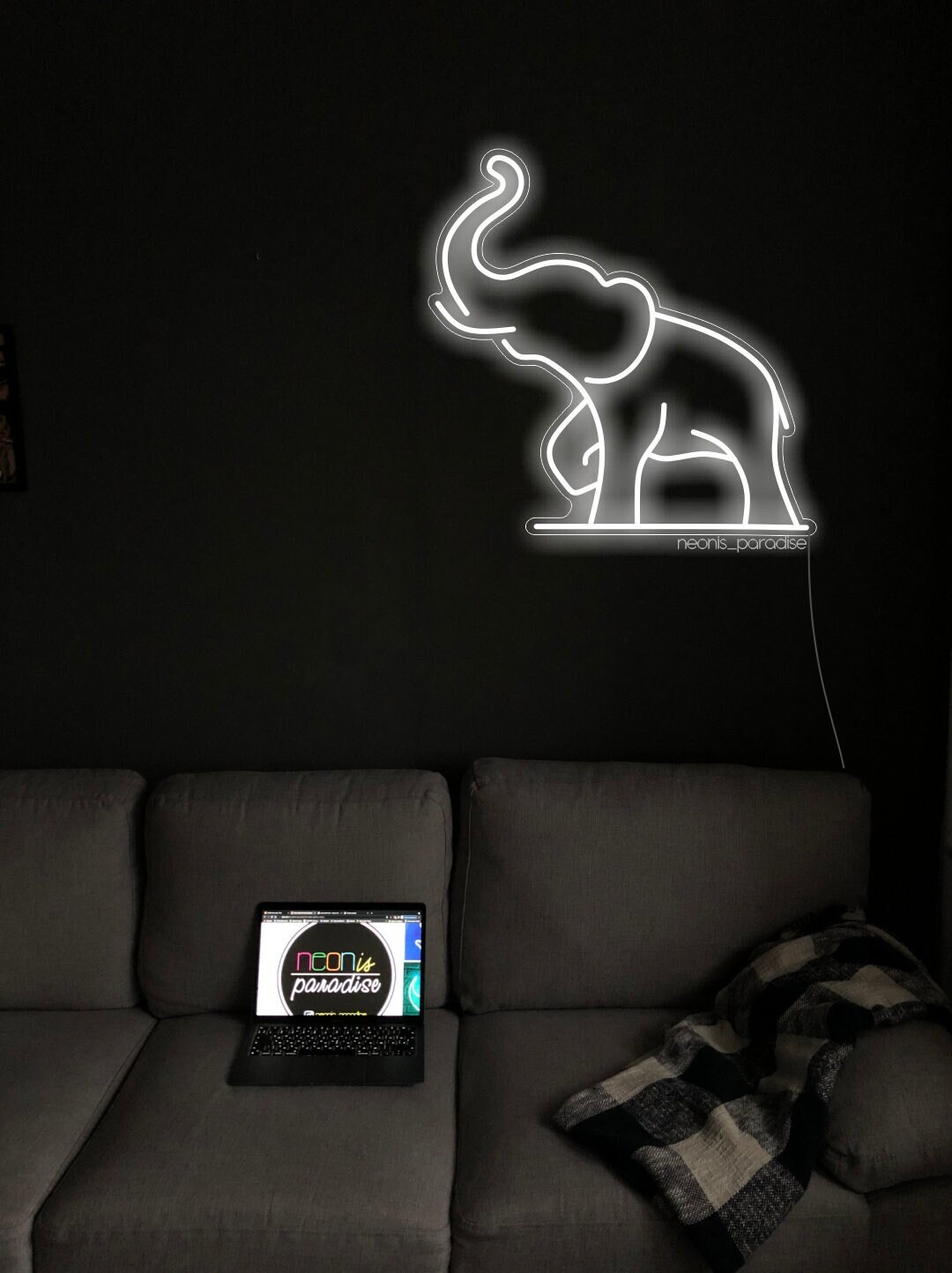 Elephant Neon Sign, Jungle Neon Sign, Nursery Neon Sign, Blue Elephant ...