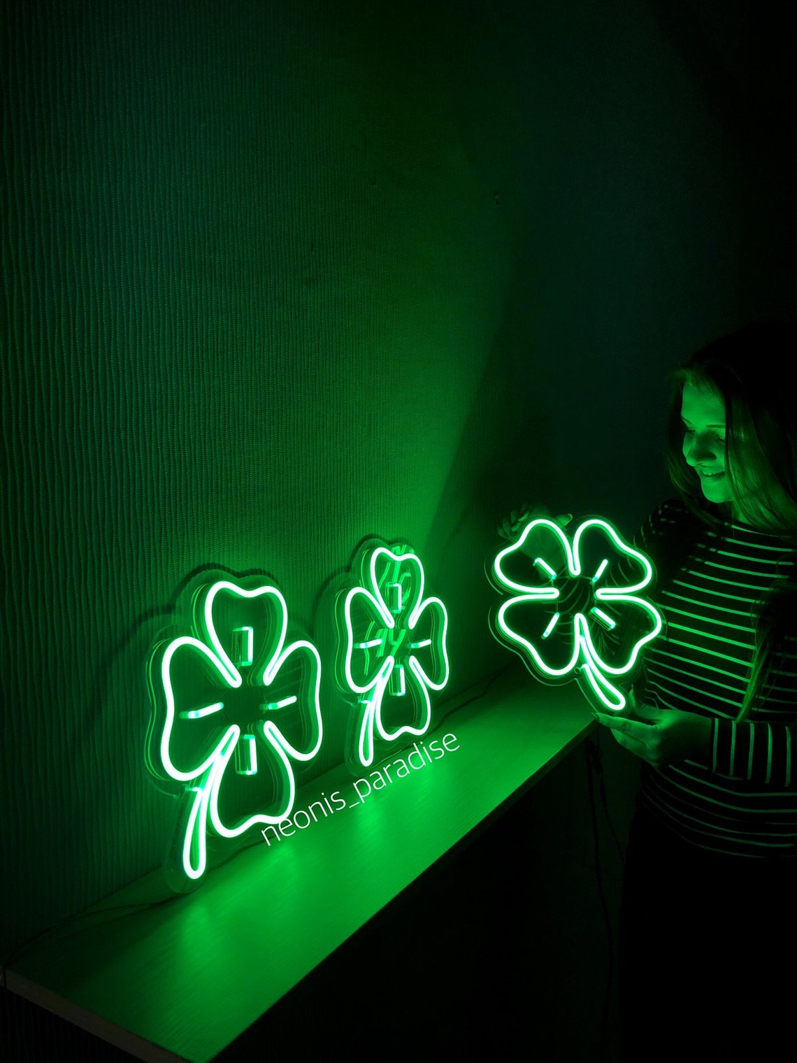 Clover Leaf Neon Sign Shamrock Neon Sign Leaf Green Neon - Etsy