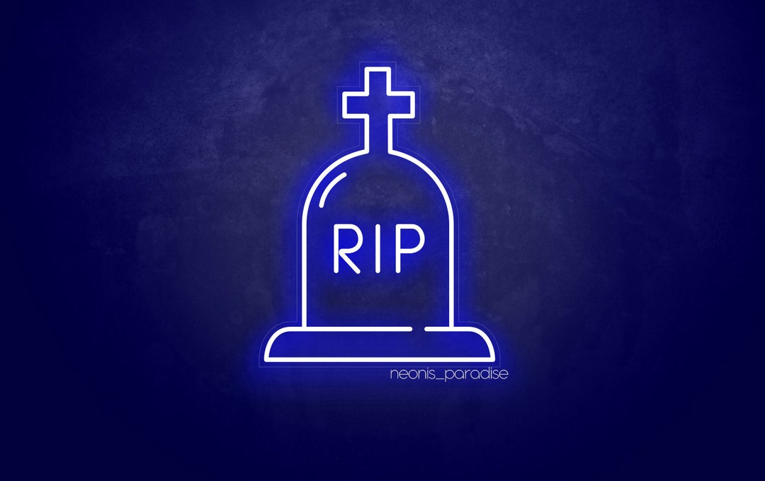 Signo de neón RIP, Letrero de neón de Halloween de lápida, Decoración ...