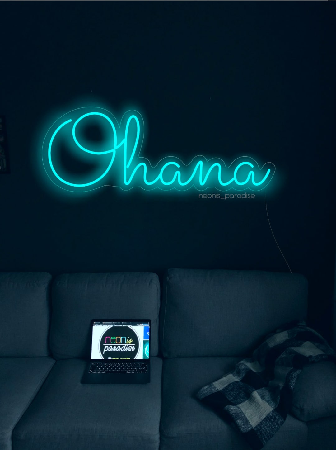 Ohana Neon Sign, Ohana Family Sign, Bedroom Neon Sign, Hawaiian Decor ...