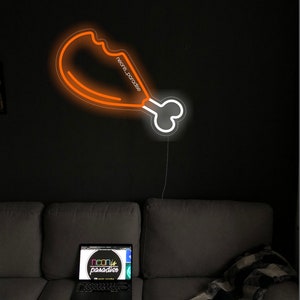 Roasted Chicken Neon Sign, Grilled Chicken Leg Neon Wall Decor, Chicken ...