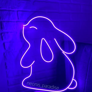 Bunny Neon Sign, Rabbit Neon Sign, Custom Neon Signage, Neon Interior ...