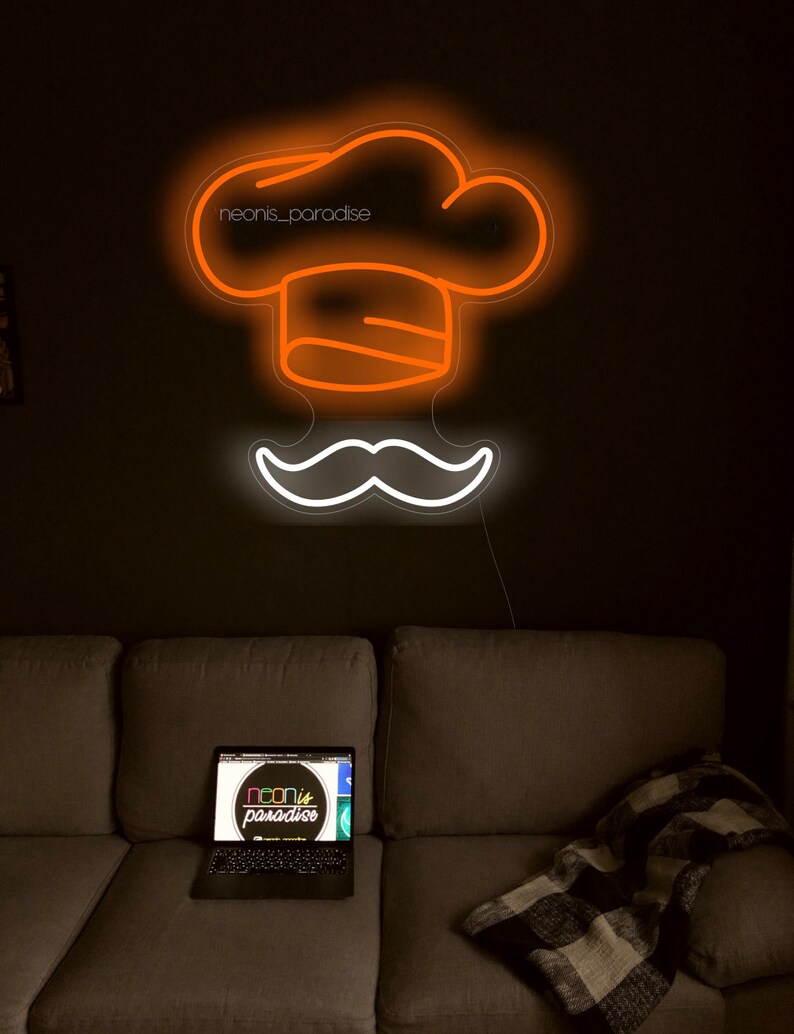 Chef's Hat Neon Sign Chef Sign Neon Sign for Cafe - Etsy