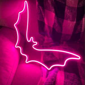 Bat Neon Sign, Scary Bat Neon Sign, Halloween Bat Neon Sign, Happy ...