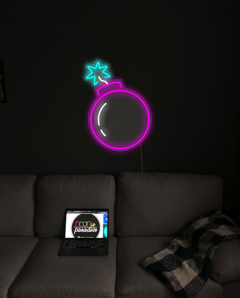 Bomb Neon Sign Weapon Led Neon Sign Custom LED Wall Sign - Etsy