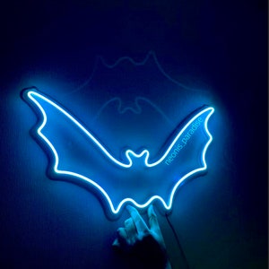 Bat Neon Sign, Scary Bat Neon Sign, Halloween Bat Neon Sign, Happy ...