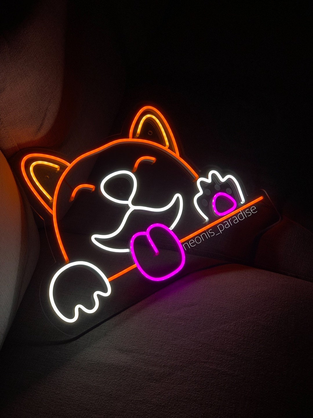 Corgi Neon Sign, Dog Neon Wall Sign, Custom Neon Sign, Pet Corgi Lamp ...