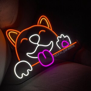 Corgi Neon Sign, Dog Neon Wall Sign, Custom Neon Sign, Pet Corgi Lamp ...